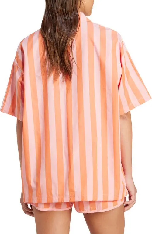 Adidas Resort Cotton Button-up Shirt - Pink Spark/solar Orange