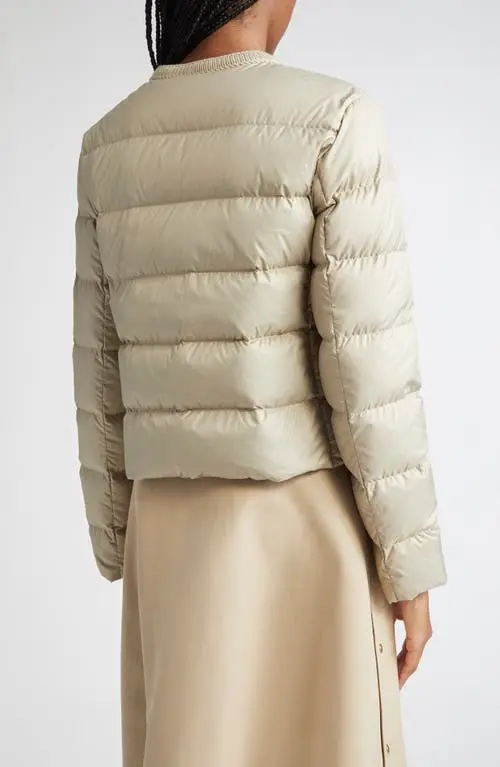 Moncler Mauvezin Mixed Media Down Puffer Jacket - Pebble