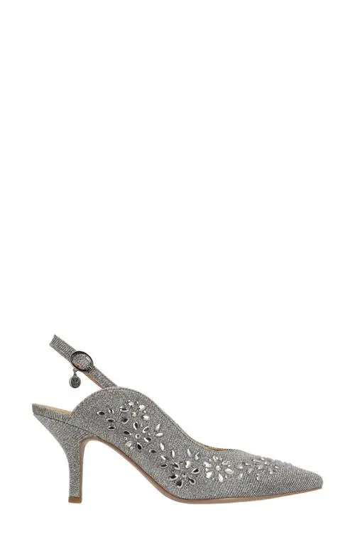 J. Reneé Solara Pointed Toe Slingback Pumps - Pewter