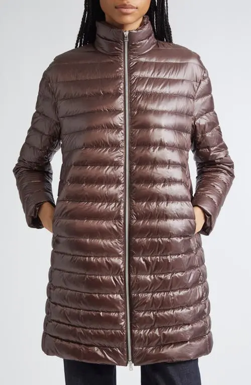 Herno Layered Mixed Media Down Jacket - Fondente
