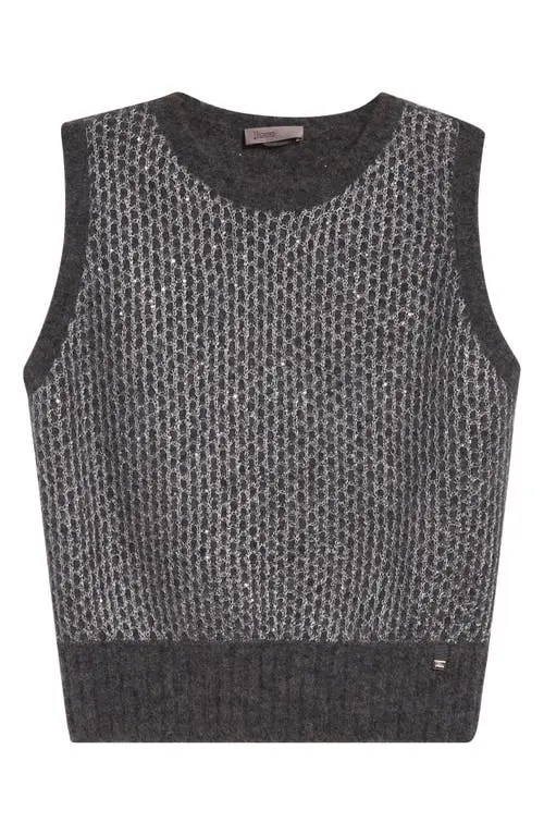 Herno Sleeveless Sequin Metallic Sweater