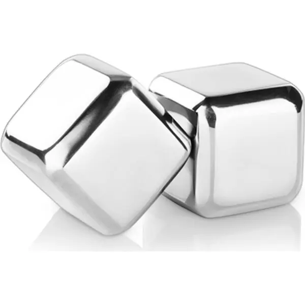 VISKI Set Of 2 Glacier Rocks Stainless Steel Cubes - Silver