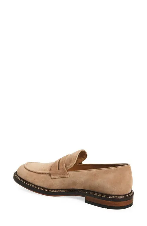 Eleventy Suede Penny Loafer