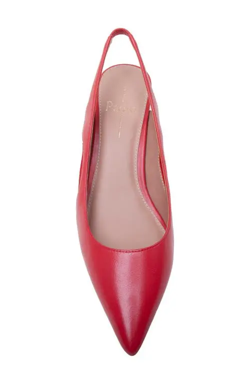 Linea Paolo Corley Pointed Toe Slingback Pump - True Red Napa/ksue