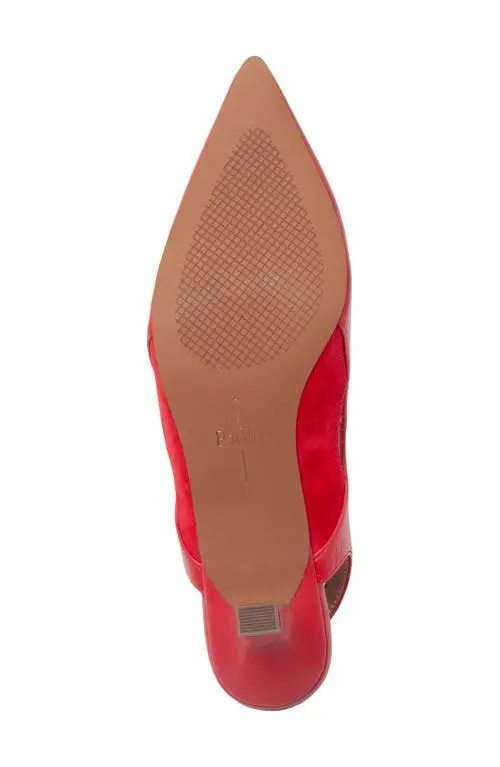 Linea Paolo Corley Pointed Toe Slingback Pump - True Red Napa/ksue