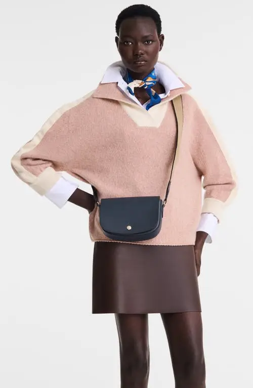 Longchamp Small Épure Leather Crossbody Bag - Navy