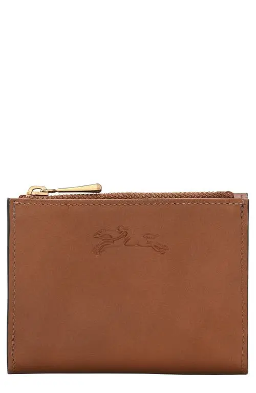 Longchamp Compact Épure Timeless Leather Trifold Wallet - Cognac