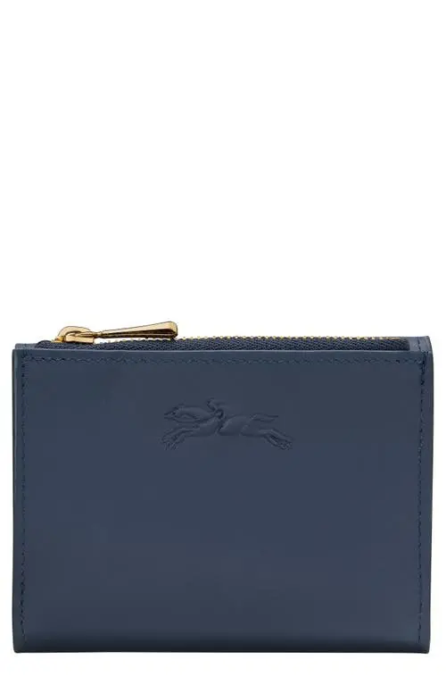 Longchamp Compact Épure Timeless Leather Trifold Wallet - Navy