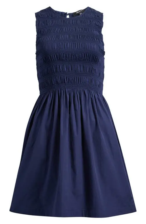 Madewell The Melody Smocked Minidress - Midnight Navy