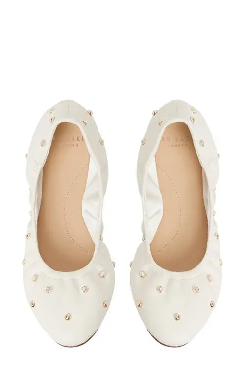 Ted Baker London Lottie Studded Ballerina Flat - Bone