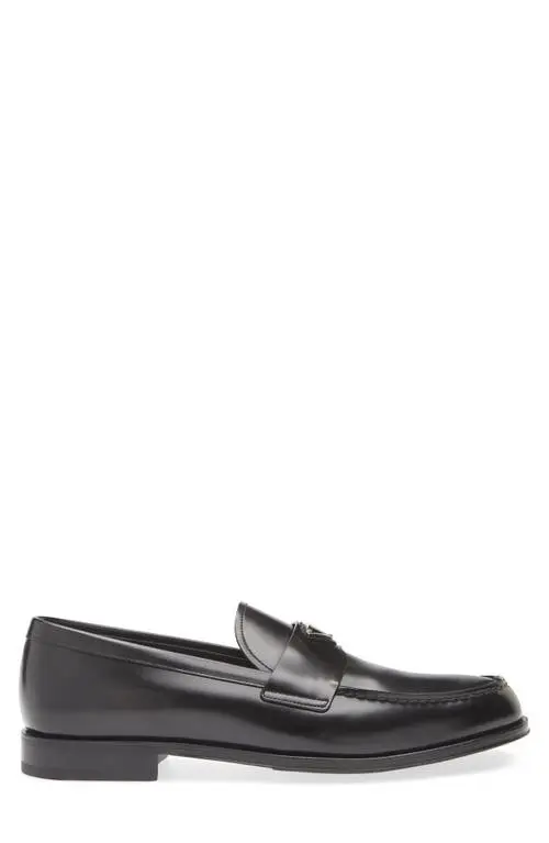 Prada Triangle Logo Leather Loafer