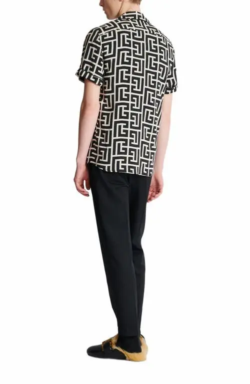 Balmain Pyjama Shirt With Monogrammed Print