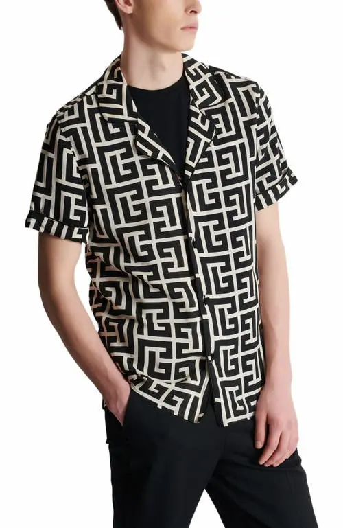 Balmain Pyjama Shirt With Monogrammed Print