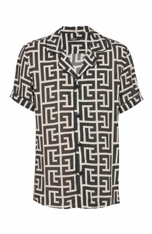 Balmain Pyjama Shirt With Monogrammed Print