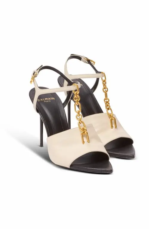 Balmain Sync Leather Sandals - Beige