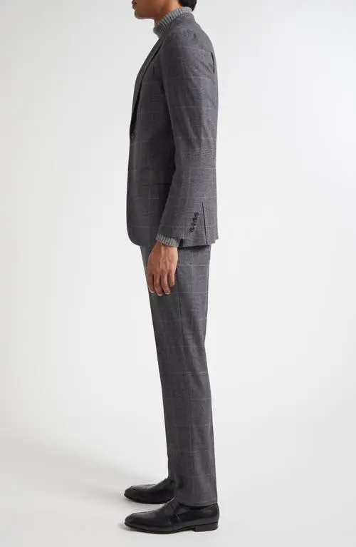 Boglioli B-line Windowpane Check Virgin Wool Suit - Grey