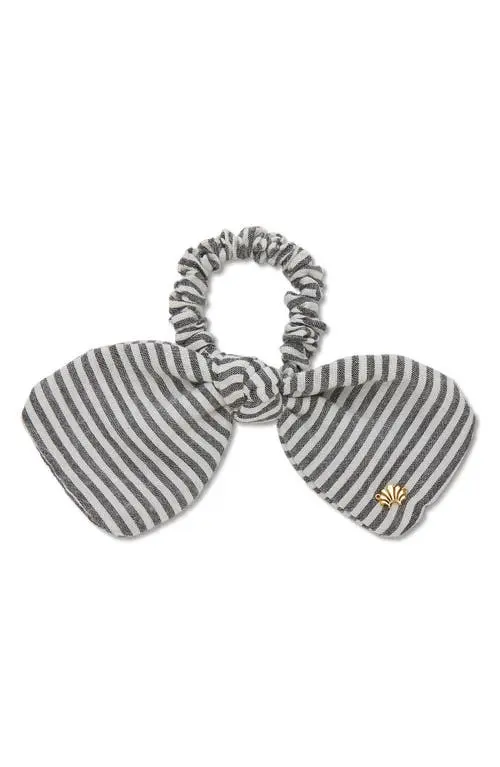 Lele Sadoughi Penny Seersucker Bow Scrunchie - Jet