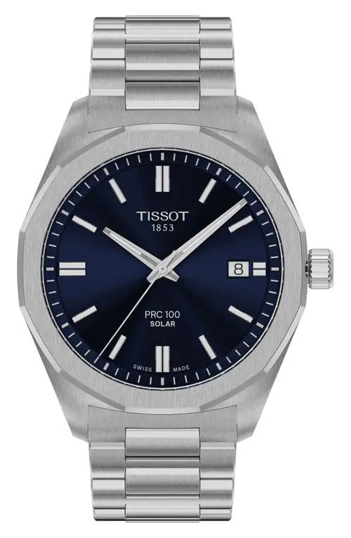 TISSOT Prc 100 Solar Quartz Bracelet Watch - Blue