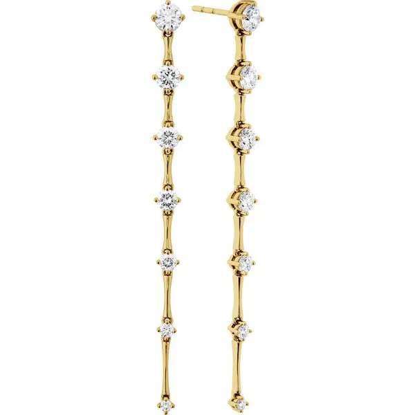 Memoire Cadence Diamond Drop Earrings - Yellow Gold