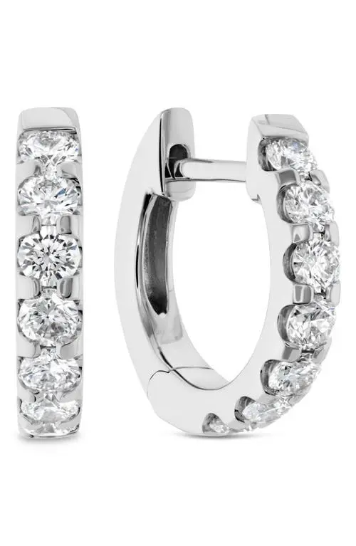 Memoire Odessa Diamond Huggie Earrings - White Gold