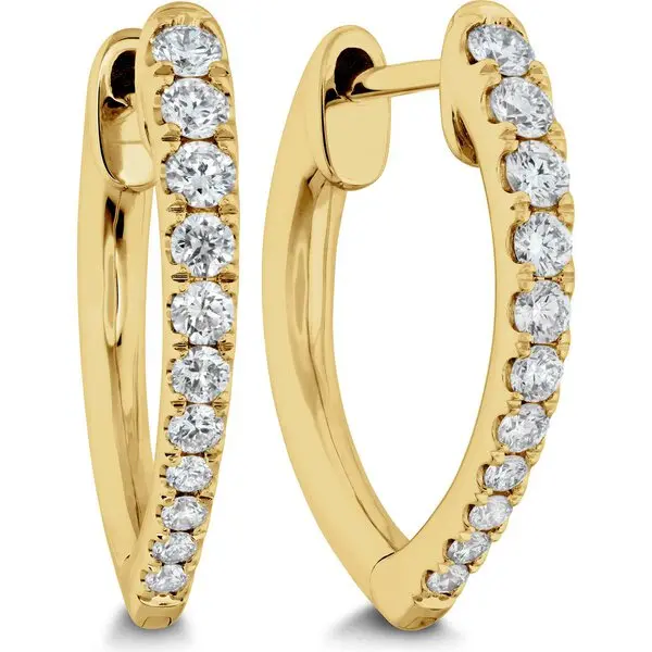 Memoire Imperial Diamond Hoop Earrings - Yellow Gold