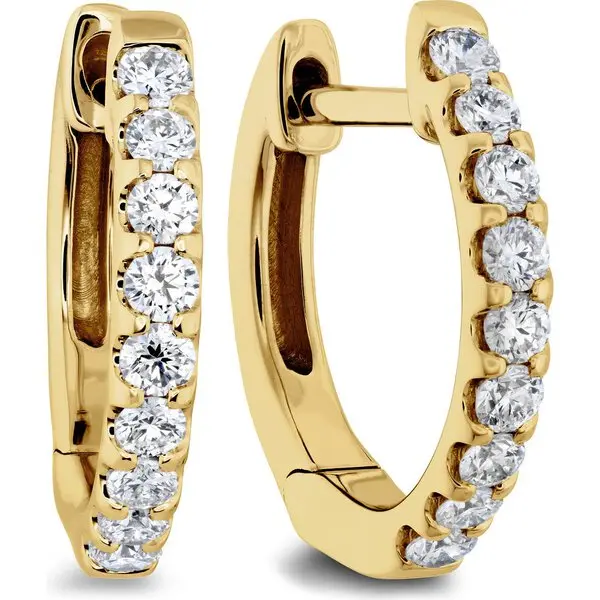 Memoire Odessa Diamond Huggie Hoop Earrings - Yellow Gold