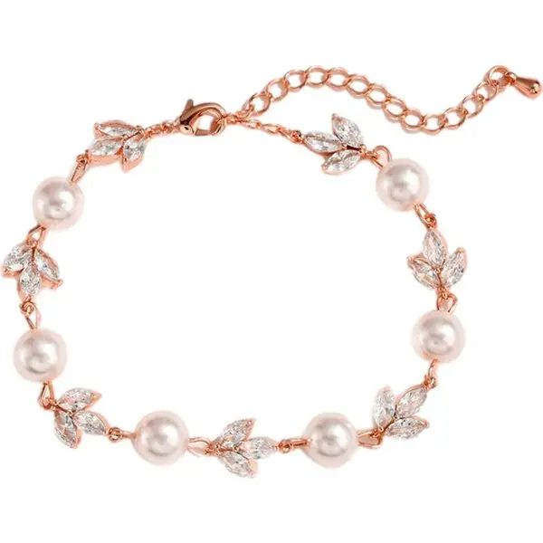 UNTAMED PETALS Pearl And Crystal Bracelet - Rose Gold