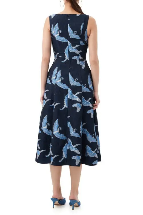 Trina Turk Valor Crane Midi Dress - Ink Multi