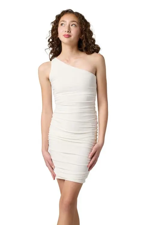 UN DEUX TROIS One-shoulder Ruched Dress - Ivory