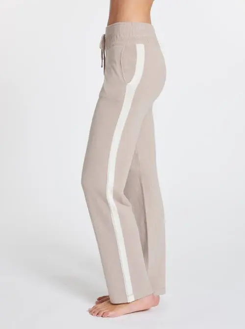 LEIMERE Mykonos Striped Track Pant - Latte