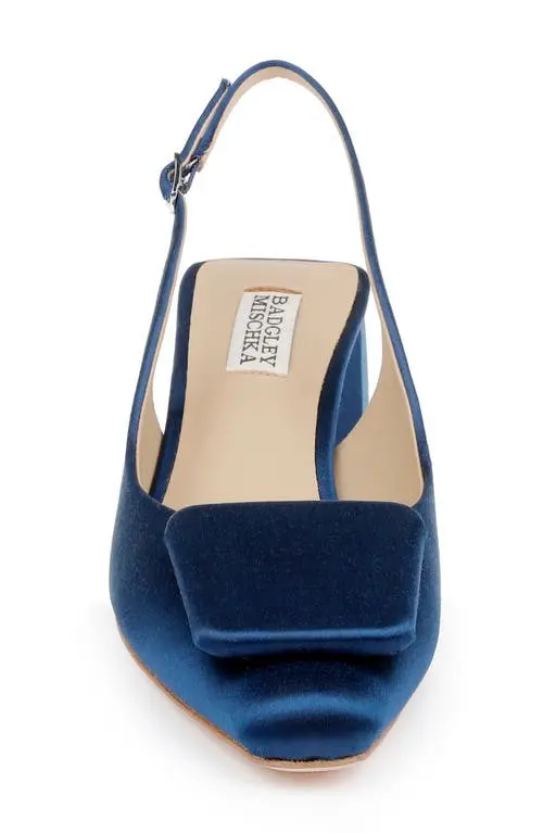 Badgley Mischka Gracen Slingback Pump - Navy Satin