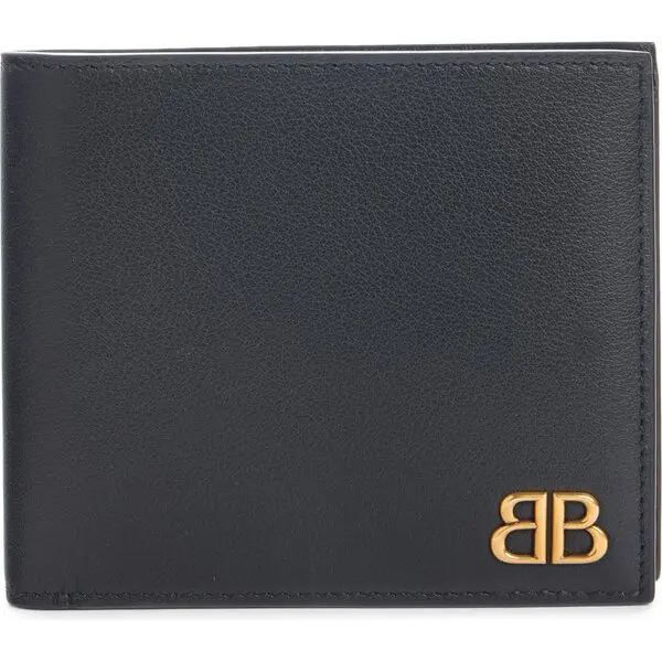 Balenciaga Monaco Leather Bifold Wallet - Black