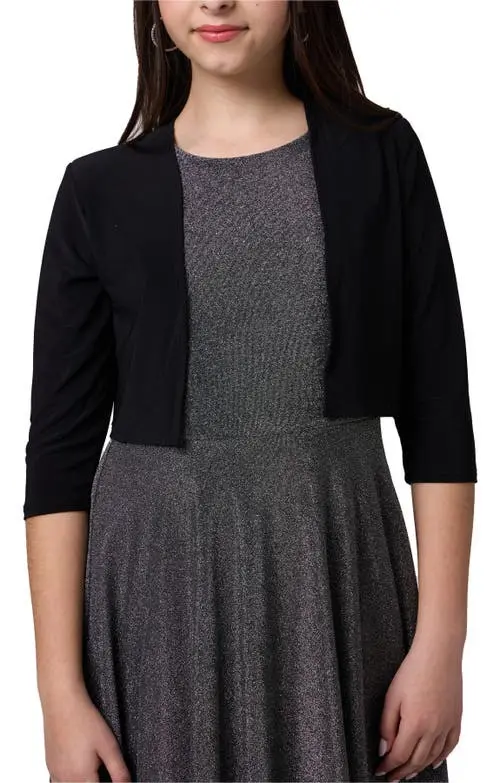 UN DEUX TROIS Cropped Bolero Jacket - Black