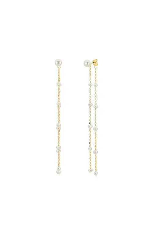 UNTAMED PETALS Lara Pearl Drop Earrings - Gold