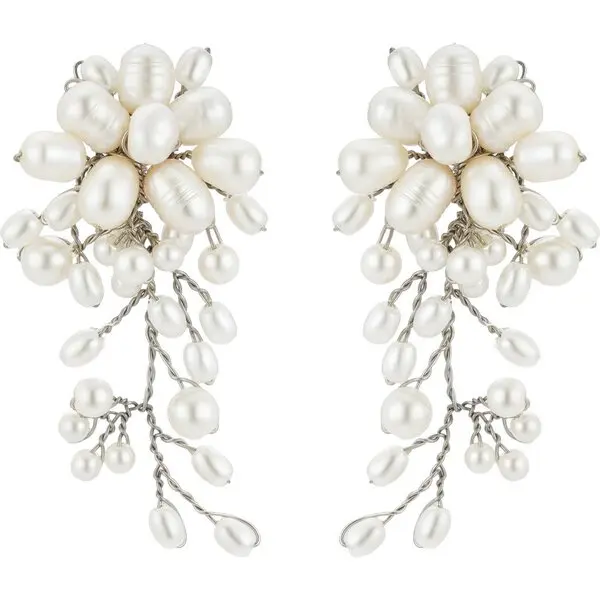 UNTAMED PETALS Moore Freshwater Dangle Earrings - Silver