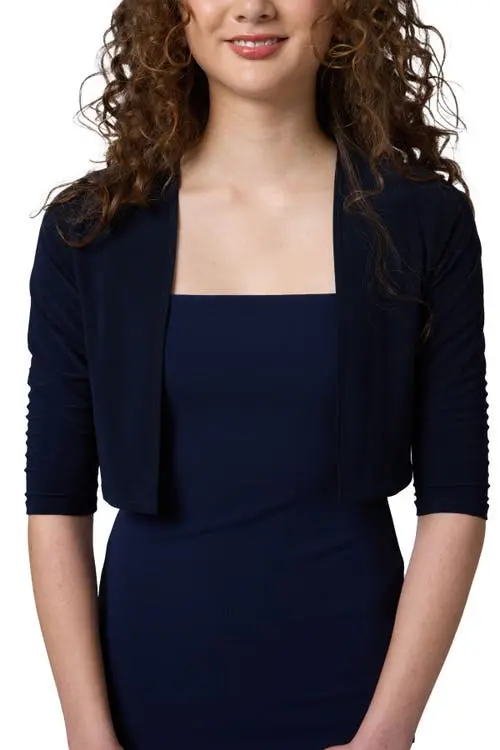 UN DEUX TROIS Cropped Bolero Jacket - Navy