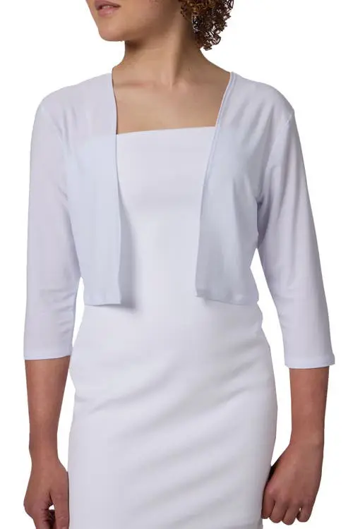 UN DEUX TROIS Cropped Bolero Jacket - White