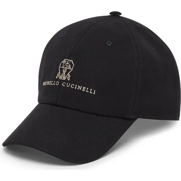 Brunello Cucinelli Baseball Cap With Embroidery - Black