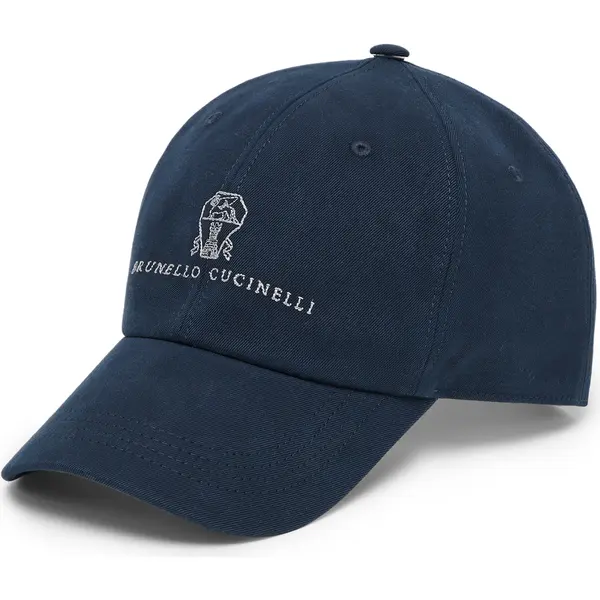 Brunello Cucinelli Baseball Cap With Embroidery - Navy Blue