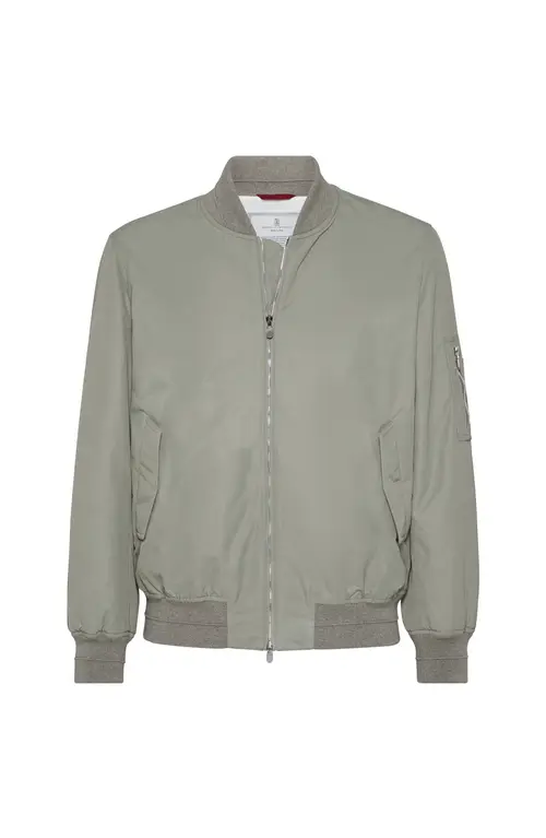 Brunello Cucinelli Padded Bomber Jacket - Khaki