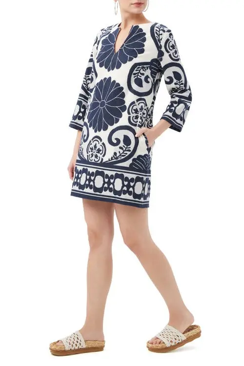 Trina Turk Amy Border Print Shift Dress
