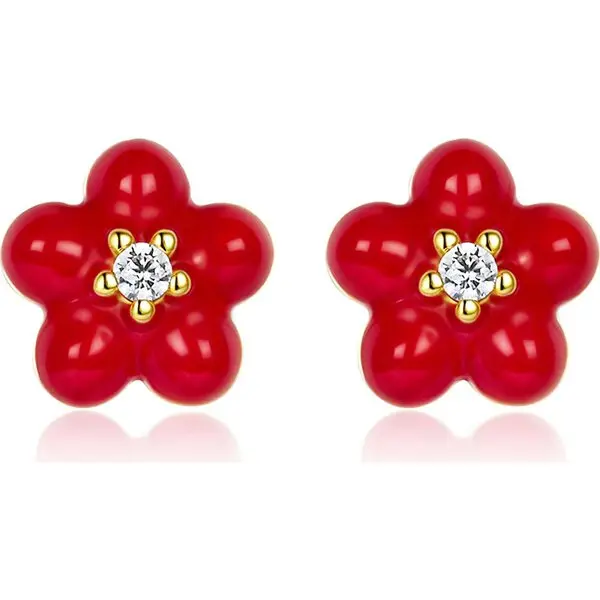 ANNA ZUCKERMAN Petit Daisy Stud Earrings - Red/yellow Gold