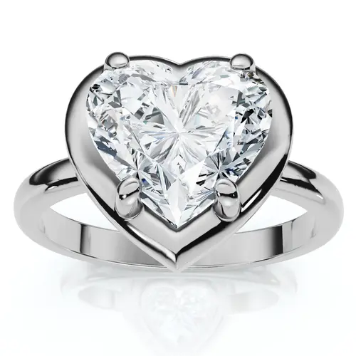 BLISS DIAMOND 2.5ct Heart Diamond Solitaire Engagement Ring - 14k White Gold