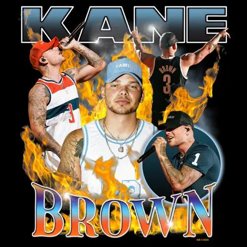 KANE BROWN Fiery Collage Graphic T-shirt