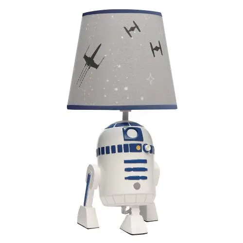 LAMBS & IVY Star Wars Classic Hand Painted R2-d2 Lamp With Shade & Bulb - White