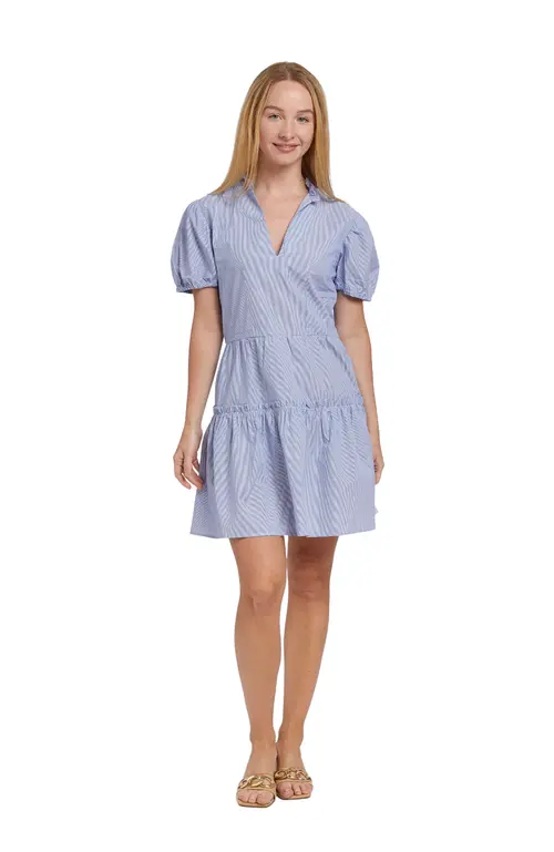 TAYLOR TILLMAN Everly Stripe Puff Sleeve Dress
