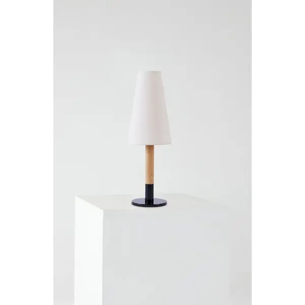 BRIGHTECH Arthur 18" Led Table Lamp With Wood Accent And Classic Silhouette - Cream