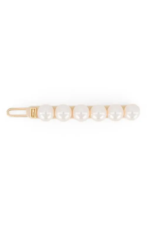 Alexandre De Paris Pearl Barrette Hair Clip - Beige