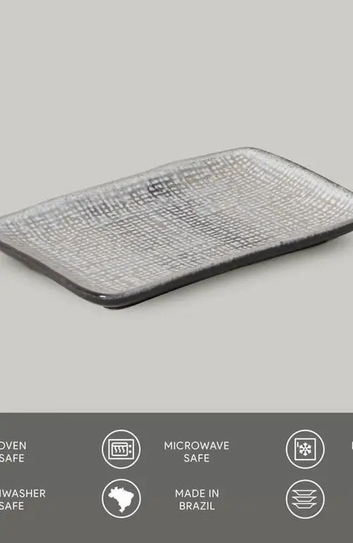 PORTO BRASIL Rectangular Platter Juta Set Of 4 - Dust