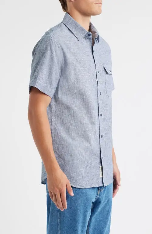 SCHOTT Linen & Cotton Button-up Work Shirt